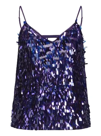 Pinko Crepe Camisole With Appliqués - Purple