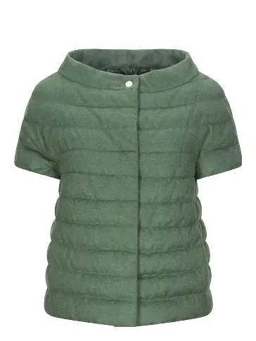 Herno Puffer Jacket In Silk And Cashmere - Green