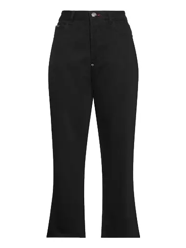 Philipp Plein Straight-leg Jeans With Leather Trim - Black