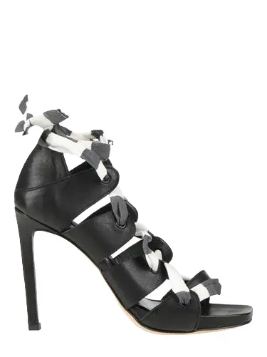Malloni Leather Sandals - Black