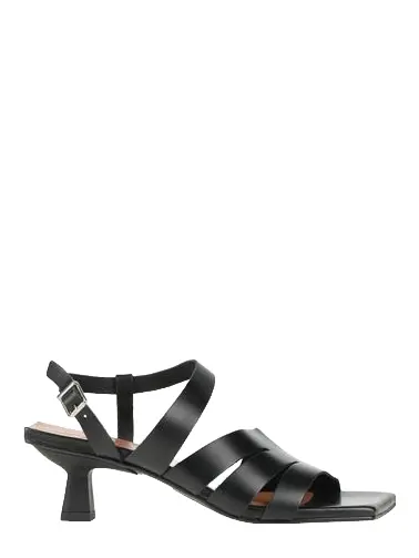 GANNI Strappy Leather Sandals - Black
