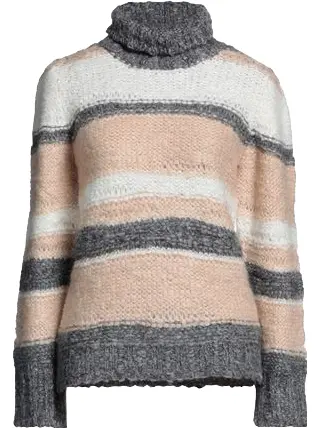 SLY010 Striped Turtleneck - Pink