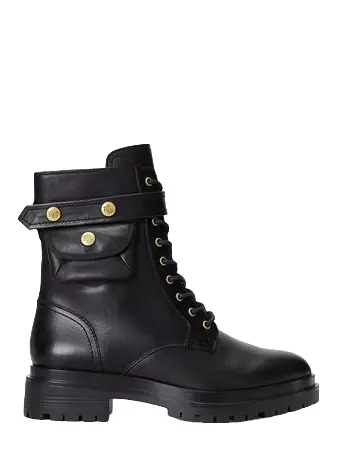 Ralph Lauren Cammie Leather Bootie - Black