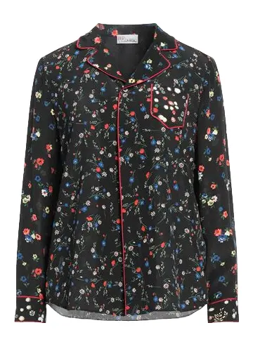 Red Valentino Floral-print Crepe Shirt - Black