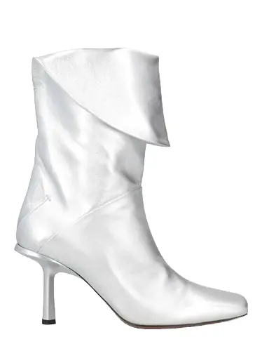CAPASA MILANO Leather Ankle Boots - Silver