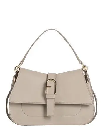 Furla Flow Mini Top Handle Handbag In Calfskin - Grey