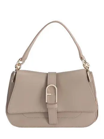 Furla Flow Mini Top Handle Handbag In Calfskin - Grey