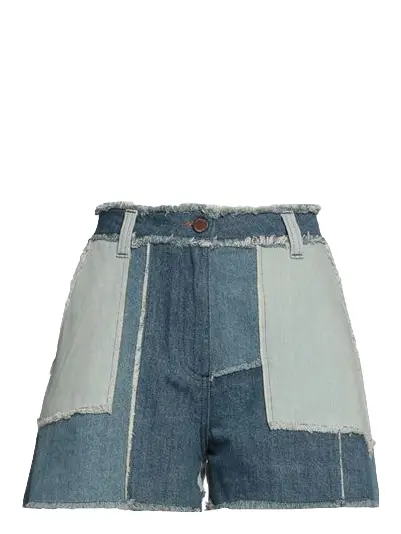 Moschino Patchwork Denim Shorts - Blue