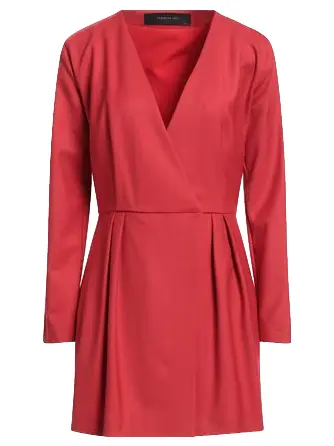 Federica Tosi Mini Dress In Polyester, Virgin Wool, And Elastane - Red