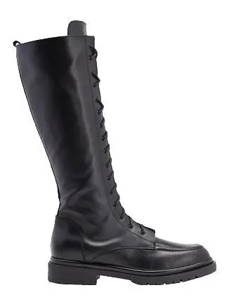 8 BY YOOX Leather Lace-up Tall Boots - Black