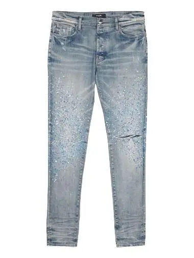 Amiri Skinny Jeans With Crystals - Blue