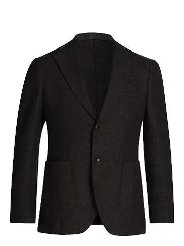 MP MASSIMO PIOMBO Massimo Piombo Single-breasted Herringbone Blazer - Grey