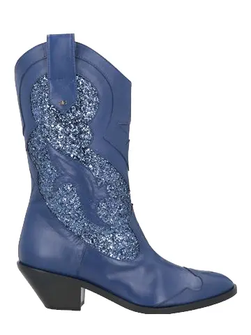 Elisabetta Franchi Leather Ankle Boots - Blue
