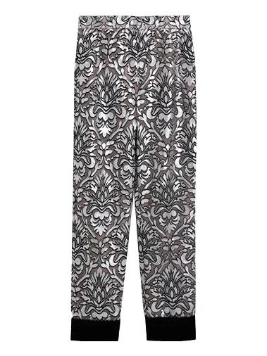 Dolce & Gabbana Floral Print Straight-leg Pants - Silver