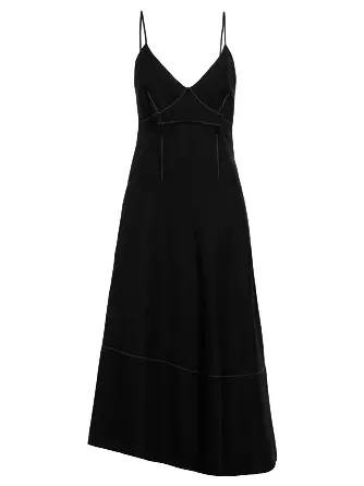 JIL SANDER Midi Trapeze Dress - Black