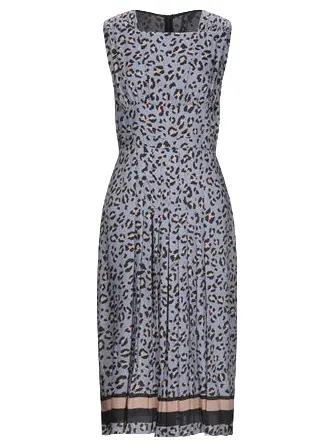 SEVENTY VENEZIA Leopard-print Midi Dress - Grey