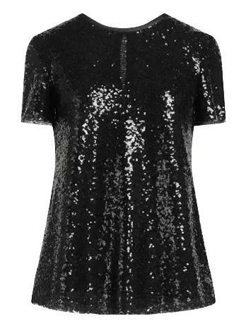 Emporio Armani Solid Top With Appliqués - Black