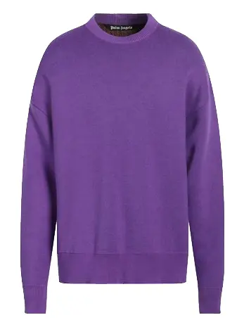 Palm Angels Knitted Crewneck Sweater - Purple