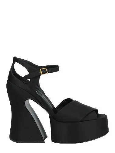 Rochas Textile Fiber Sandals - Black