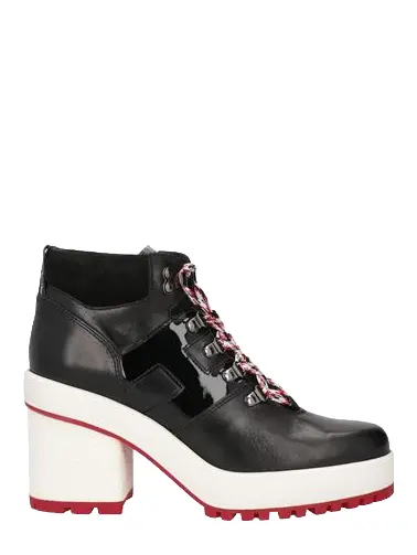 Hogan Leather Lace-up Ankle Boots - Black