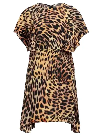 Stella McCartney Leopard Print Silk Dress - Beige