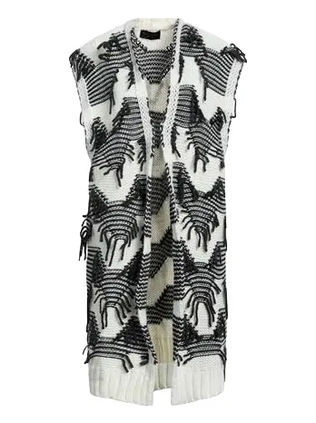 ANGELA MELE MILANO Knitted Sleeveless Cardigan - White
