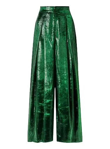 PatBO High Waisted Velvet Pants - Green