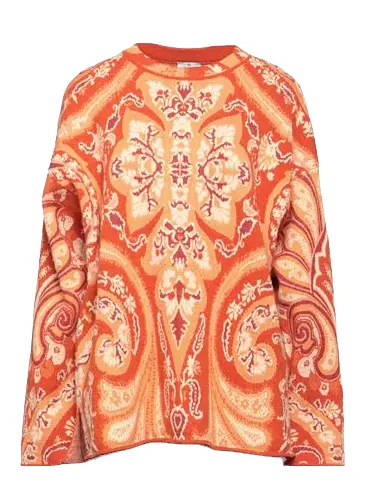 Etro Sweater In Wool, Viscose, And Polyamide - Orange