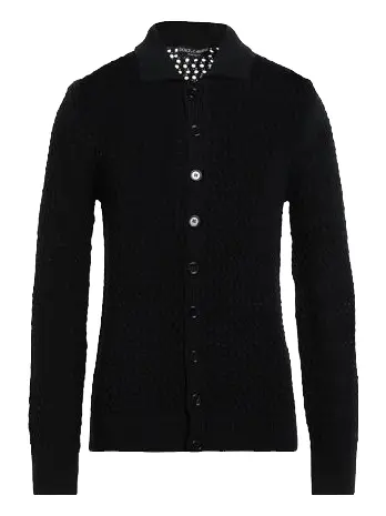 Dolce & Gabbana Virgin Wool Crochet-knit Cardigan - Black