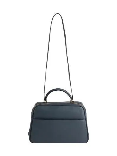 VALEXTRA Pebbled-leather Bowler Bag - Navy