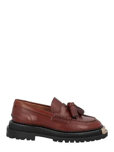 Sandro Leather Loafers With Tassels - Brown