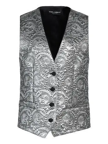Dolce & Gabbana Tailored Brocade Vest - Silver