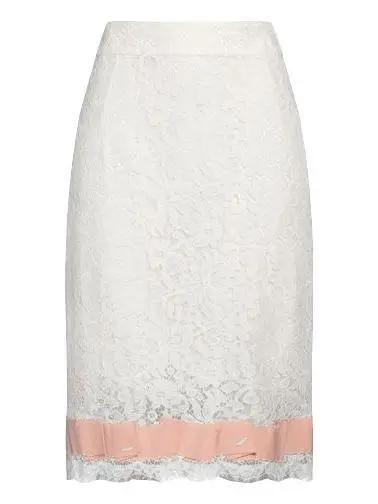 Dolce & Gabbana Midi Lace Pencil Skirt - White