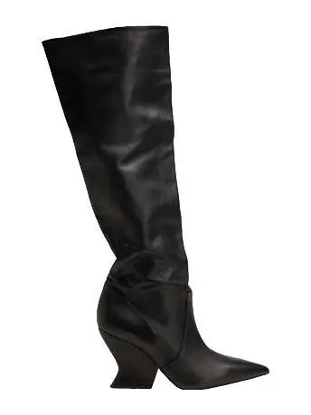 8 BY YOOX Leather High Boot With Wedge Sole - Black