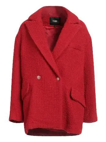 Maje Tweed Double-breasted Jacket - Red