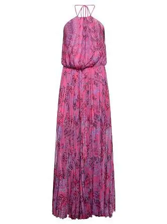 Versace Maxi Halterneck Dress - Magenta