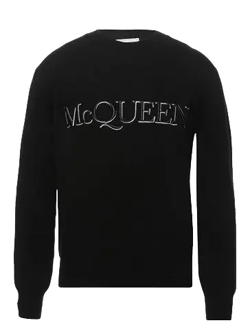 Alexander McQueen Sweater In Cotton, Viscose, And Polyester - Black