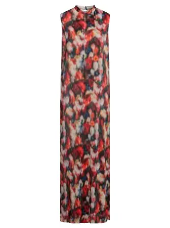 FRANKIE MORELLO Multicolor Pleated Maxi Dress - Red
