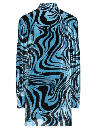 Philosophy Di Lorenzo Serafini Zebra-print Mini Dress - Blue
