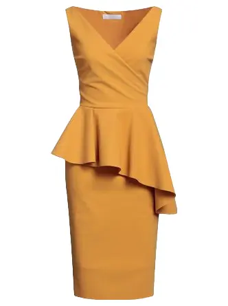 Chiara Boni La Petite Robe Tiered V-neck Midi Dress - Yellow