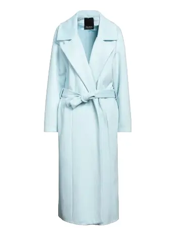 YES LONDON Belted Long Coat - Blue
