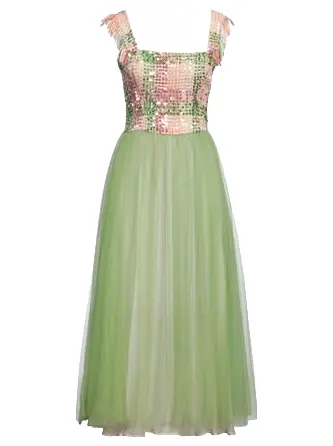 Elisabetta Franchi Midi Flared Dress - Green