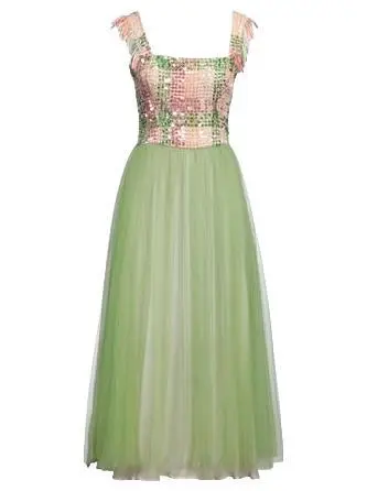 Elisabetta Franchi Midi Flared Dress - Green