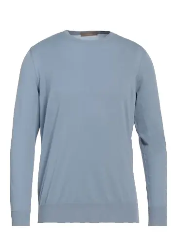 CRUCIANI Light Cotton Solid Sweater - Blue