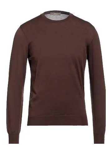 CRUCIANI Light Cotton Solid Sweater - Brown