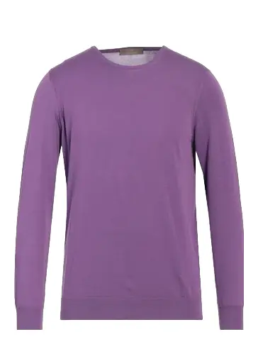 CRUCIANI Light Cotton Solid Sweater - Purple