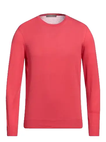 CRUCIANI Light Cotton Solid Sweater - Red