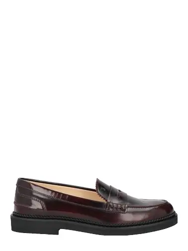 TOD'S Plum Leather Penny Loafers - Purple