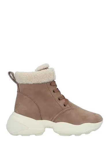 Hogan Ankle Boots With Sherpa Interior - Beige