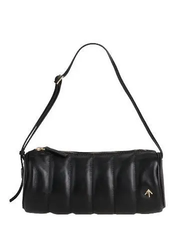 Manu Atelier Calfskin Shoulder Bowler Bag - Black